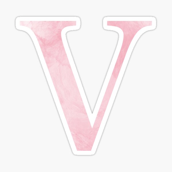 "Personalized Pink Marble Monogram V" Sticker by TheFamilyVan | Redbubble
