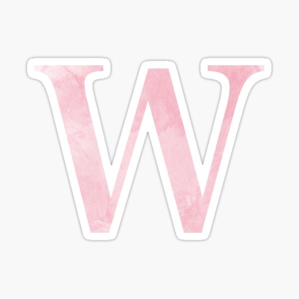 "Personalized Pink Marble Monogram W" Sticker for Sale by TheFamilyVan ...