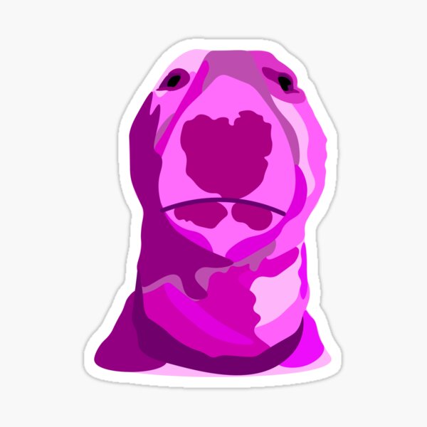 "pink walter the dog meme" Sticker by juliavii | Redbubble