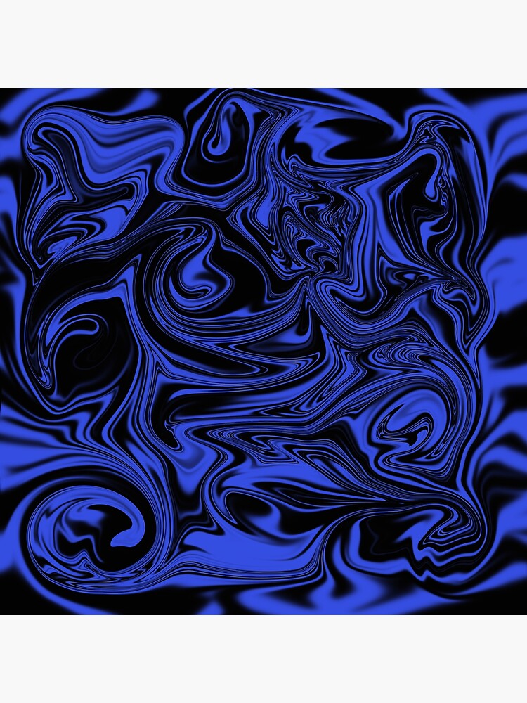 "Black and Blue Swirl Paint Pattern Design" Art Print by parallessmerch ...
