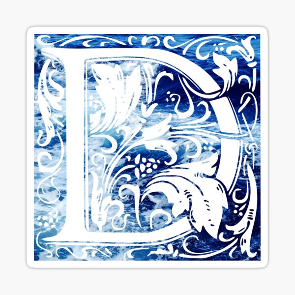 "The Letter D Blue Ocean Waves " Sticker by yacine12353 | Redbubble
