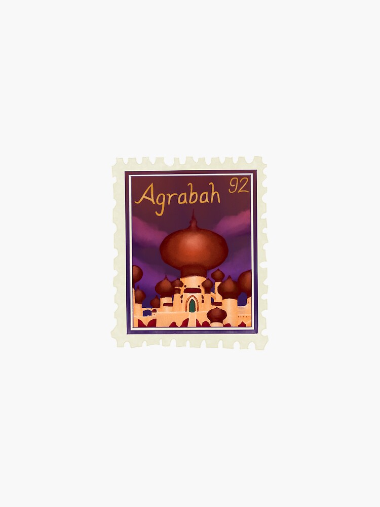 "agrabah postage stamp" Sticker for Sale by workofari | Redbubble