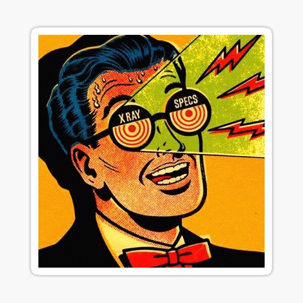 "X Ray Specs" Sticker for Sale by CtlAltDel | Redbubble