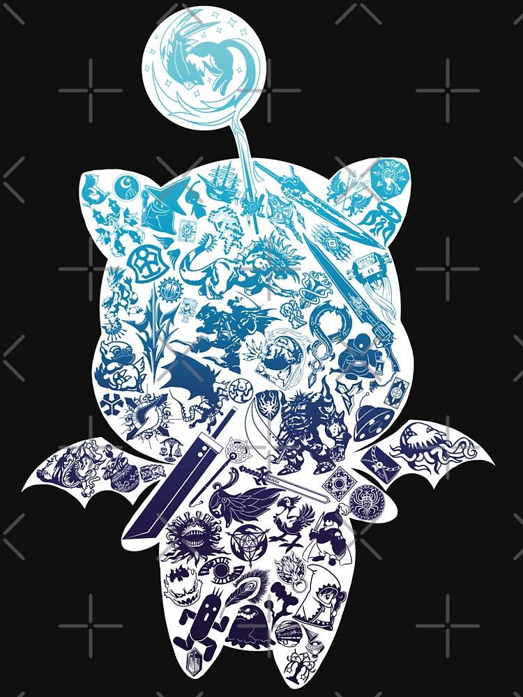 "Moogle-verse (blue)" T-shirt for Sale by seviesphere | Redbubble ...