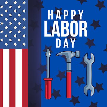 " Happy Labor Day Blue" Sticker for Sale by kyds | Redbubble