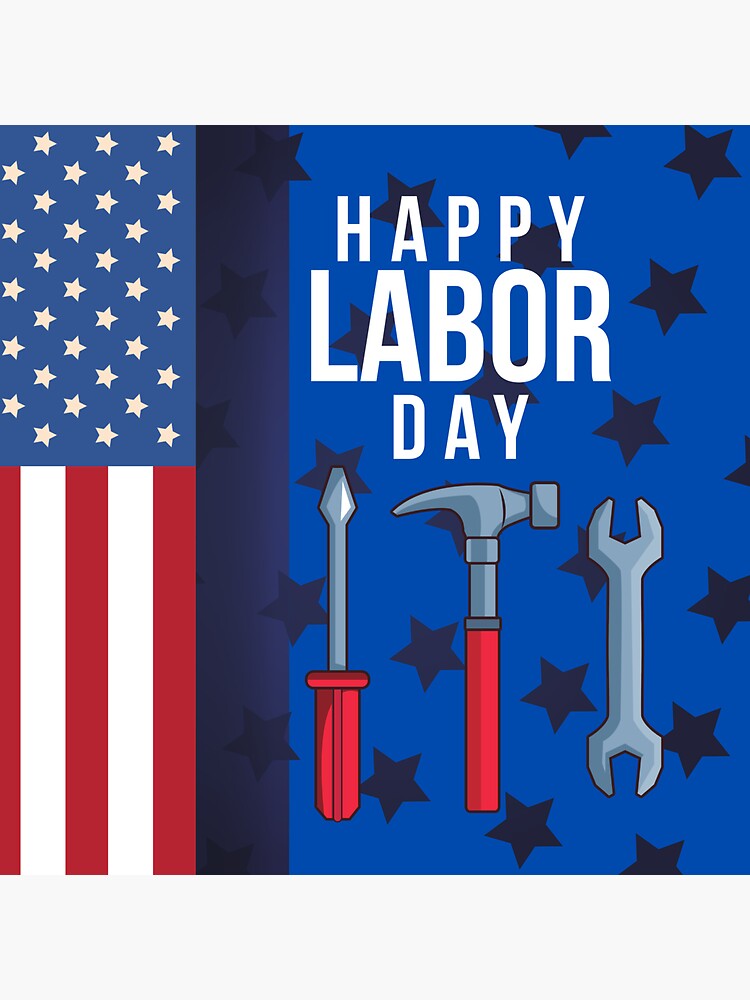" Happy Labor Day Blue" Sticker for Sale by kyds | Redbubble