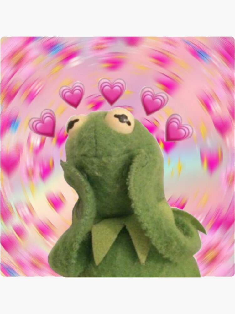 "Loving Kermit" Sticker for Sale by peachysage | Redbubble