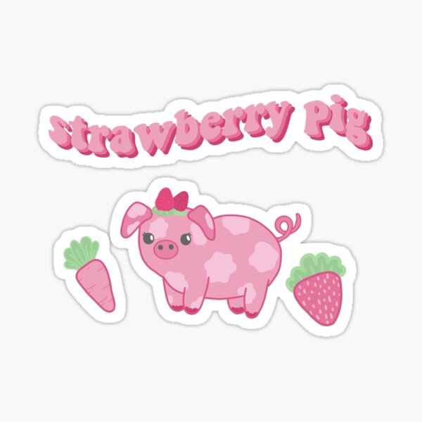 "Strawberry pig" Sticker for Sale by Lucystickers04 | Redbubble