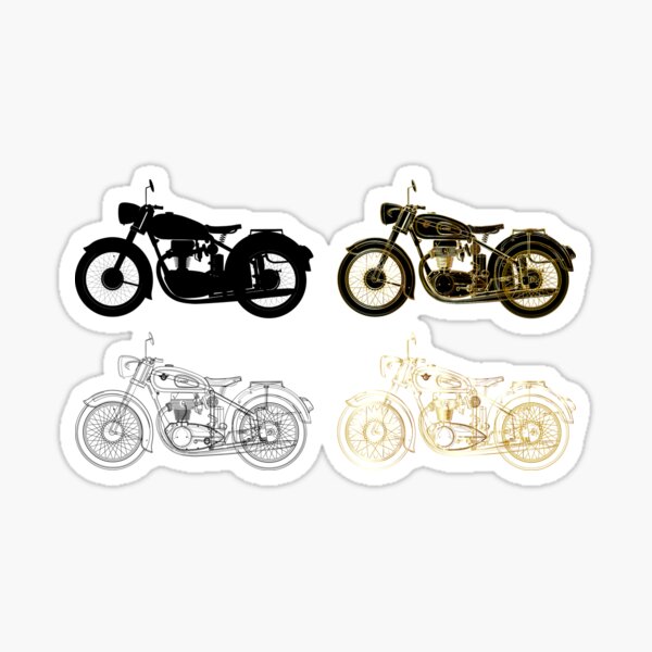 "Vintage Motorcycles" Sticker for Sale by Quetzalita | Redbubble