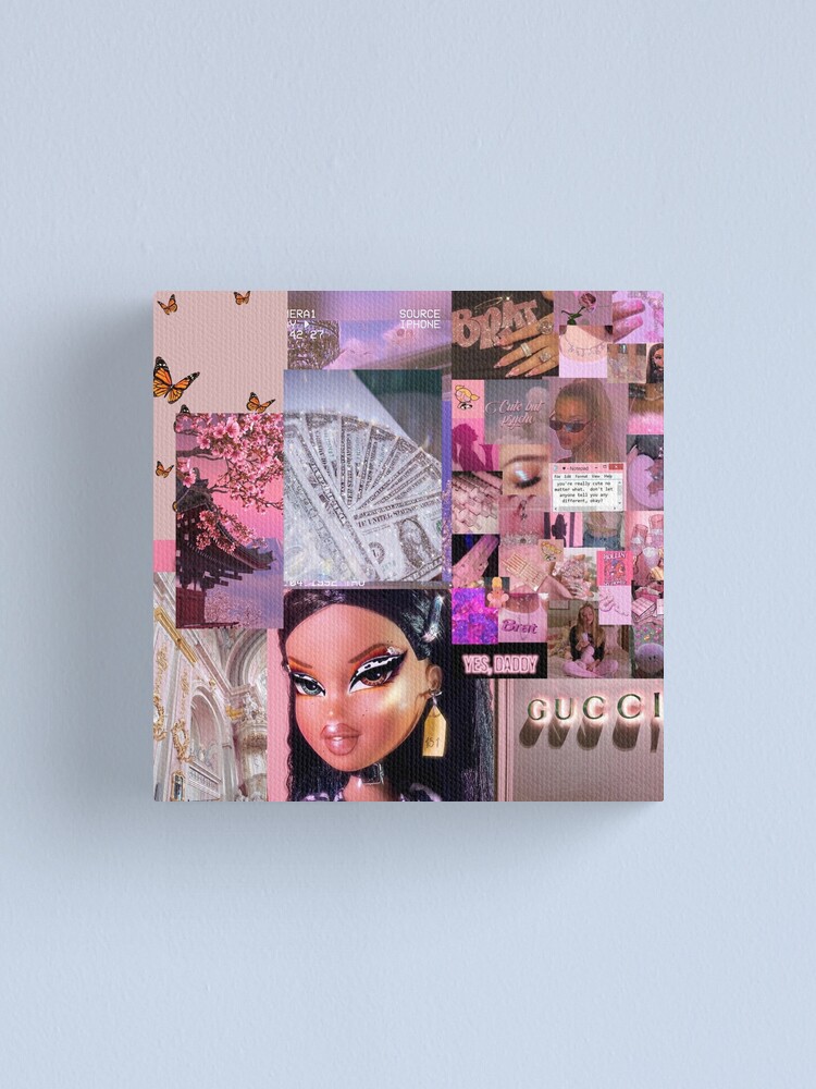 "Pink Baddie Bratz Collage" Canvas Print by VeniceStand | Redbubble