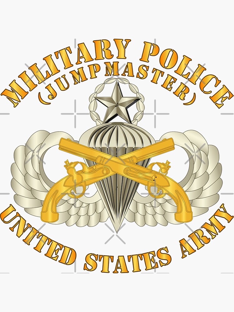 "Army - Military Police Branch w Jumpmaster Airborne Badge" Sticker for ...