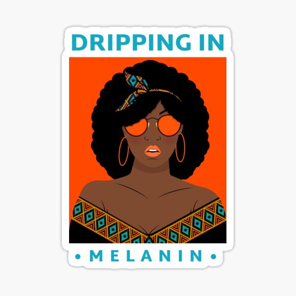 "Vintage retro - Melanin dripping" Sticker by laiwole | Redbubble
