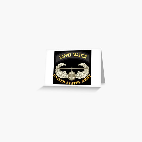 "Army - Rappel Master Tab w Air Assault Badge - US Army" Greeting Card ...