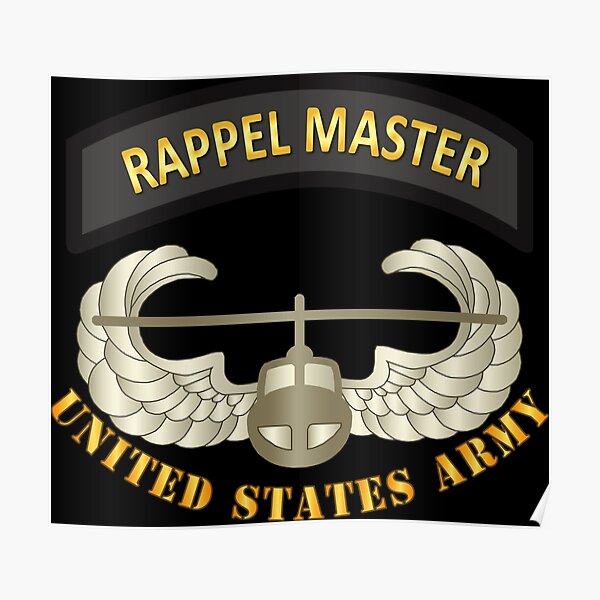 "Army - Rappel Master Tab w Air Assault Badge - US Army" Poster for ...