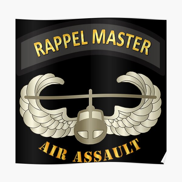 "Army - Rappel Master Tab w Air Assault Badge" Poster for Sale by ...