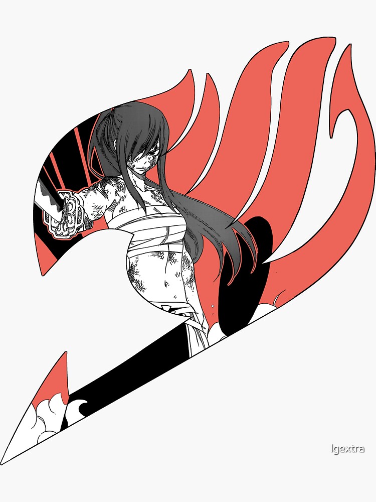 "Erza Scarlet Fairy Tail Logo" Sticker for Sale by lgextra | Redbubble