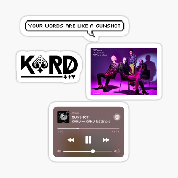 "KARD 'Gunshot' Sticker Bundle " Sticker for Sale by pinkmochix | Redbubble