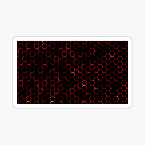 "Lava and Dark Hexagons " Sticker for Sale by weirdAffect | Redbubble