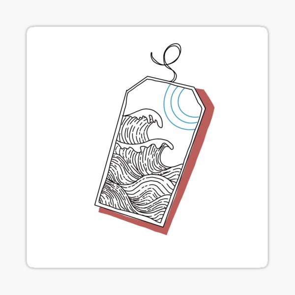 "Wave design tag line art" Sticker for Sale by teedeej | Redbubble