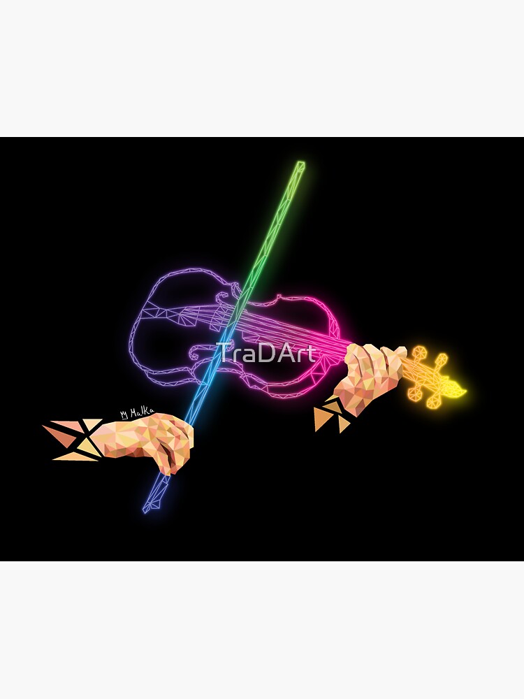 "Neon Fiddle" Sticker for Sale by TraDArt | Redbubble