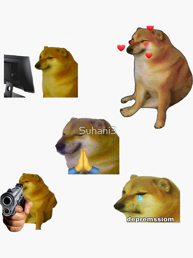 "Cheems " Sticker for Sale by Suhani3 | Redbubble