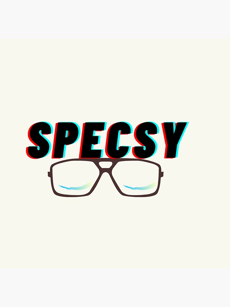 "Specsy Sticker for people with specs." Sticker for Sale by ...