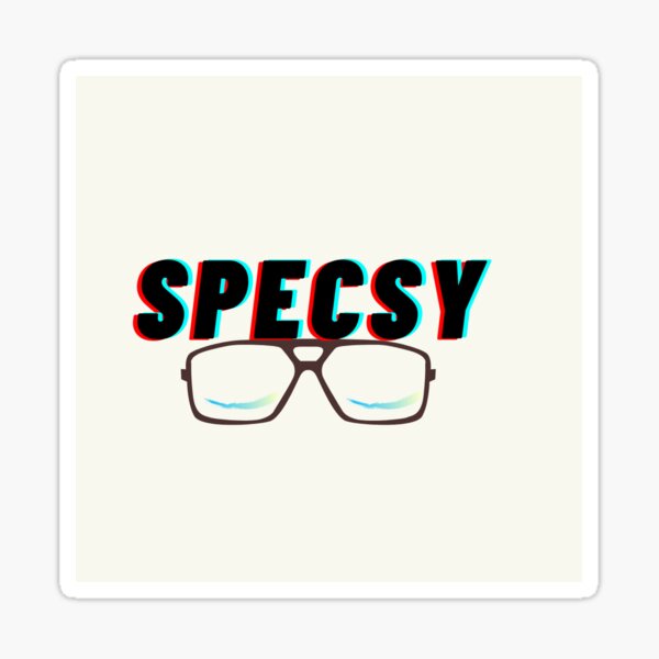 "Specsy Sticker for people with specs." Sticker for Sale by ...