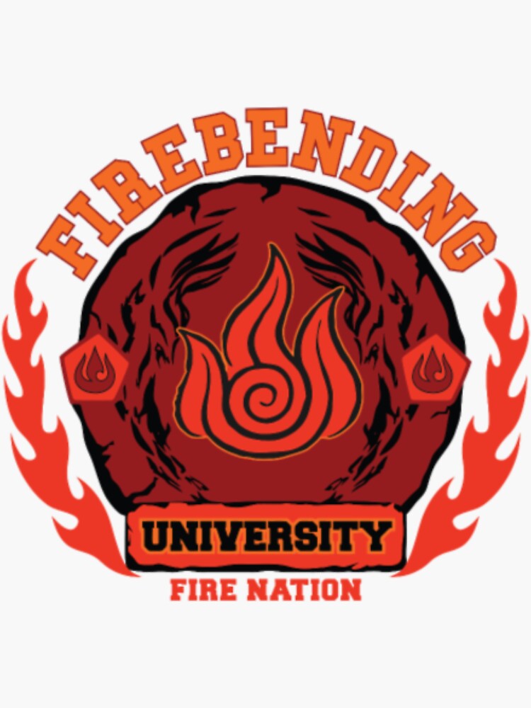 "Fire Bending University Logo Fire Nation" Sticker for Sale by ...