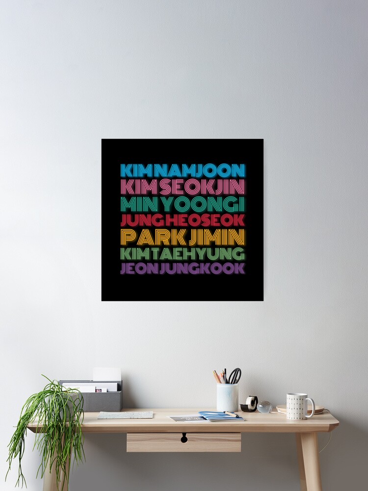 "BTS OT7 in Dynamite Black" Poster for Sale by Samultaneous | Redbubble