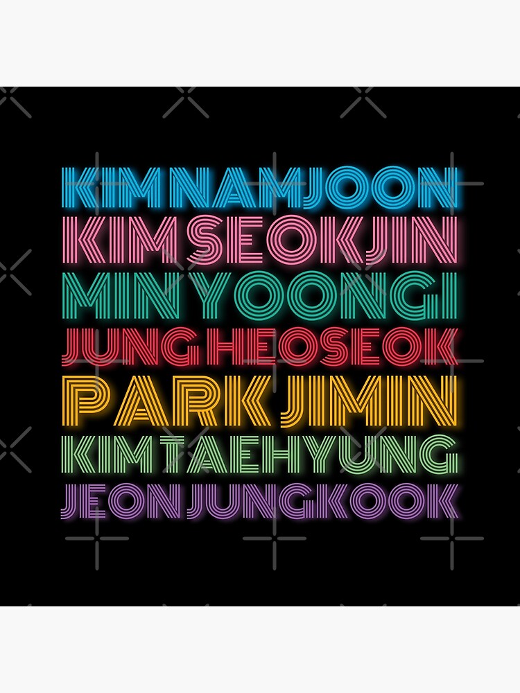 "BTS OT7 in Dynamite Black" Poster for Sale by Samultaneous | Redbubble