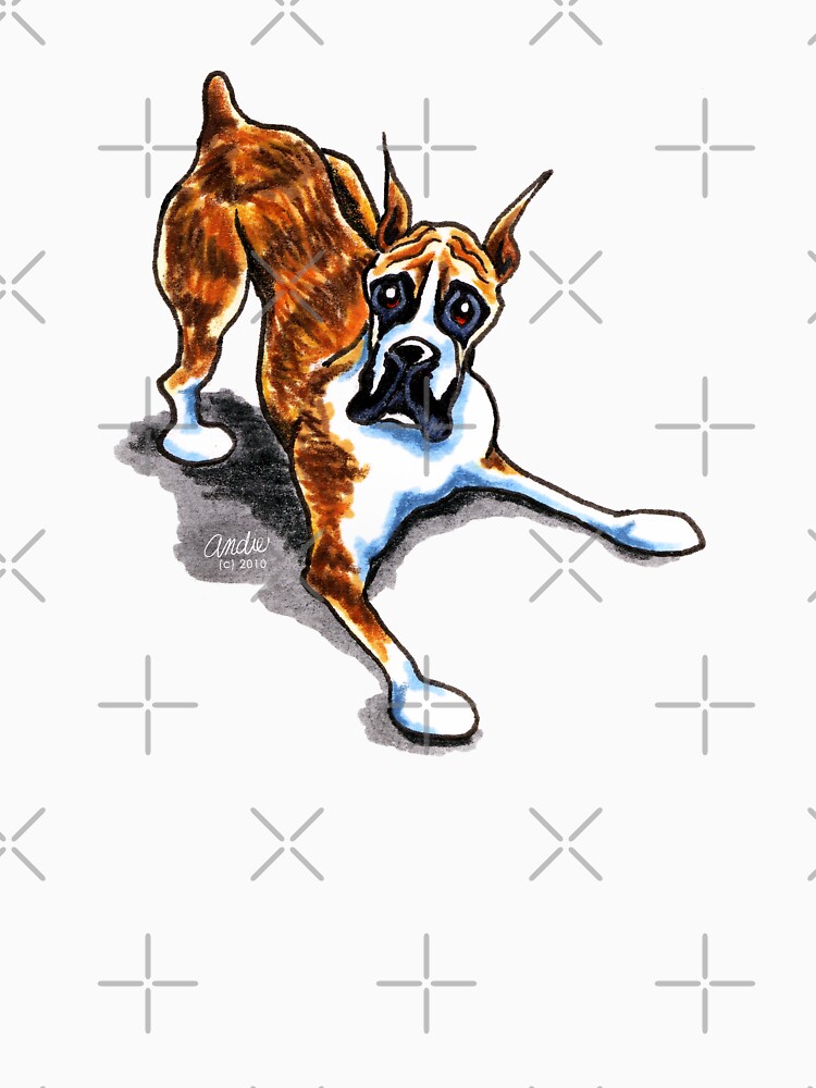 "Brindle Boxer Wanna Play" T-shirt for Sale by offleashart | Redbubble ...