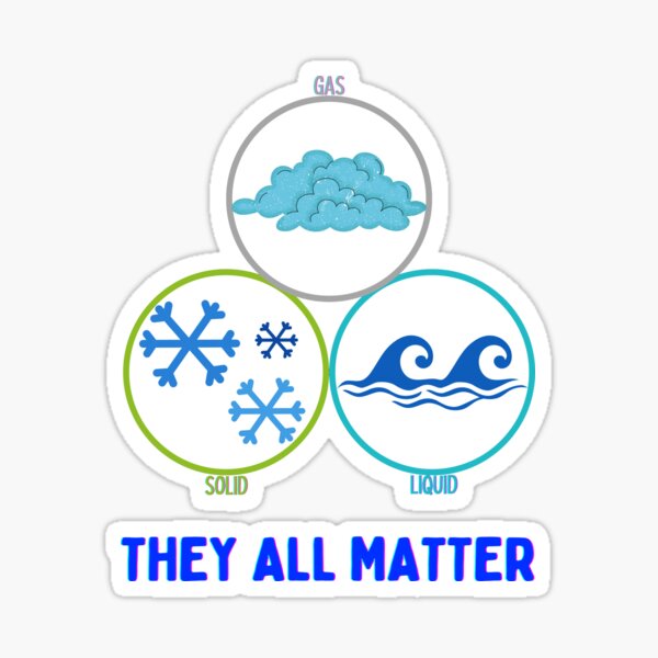 "Solid Liquid Gas - THEY ALL MATTER" Sticker for Sale by Littleworld03 ...