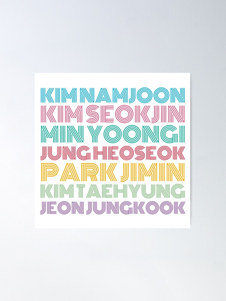 "BTS OT7 in Dynamite White" Poster for Sale by Samultaneous | Redbubble