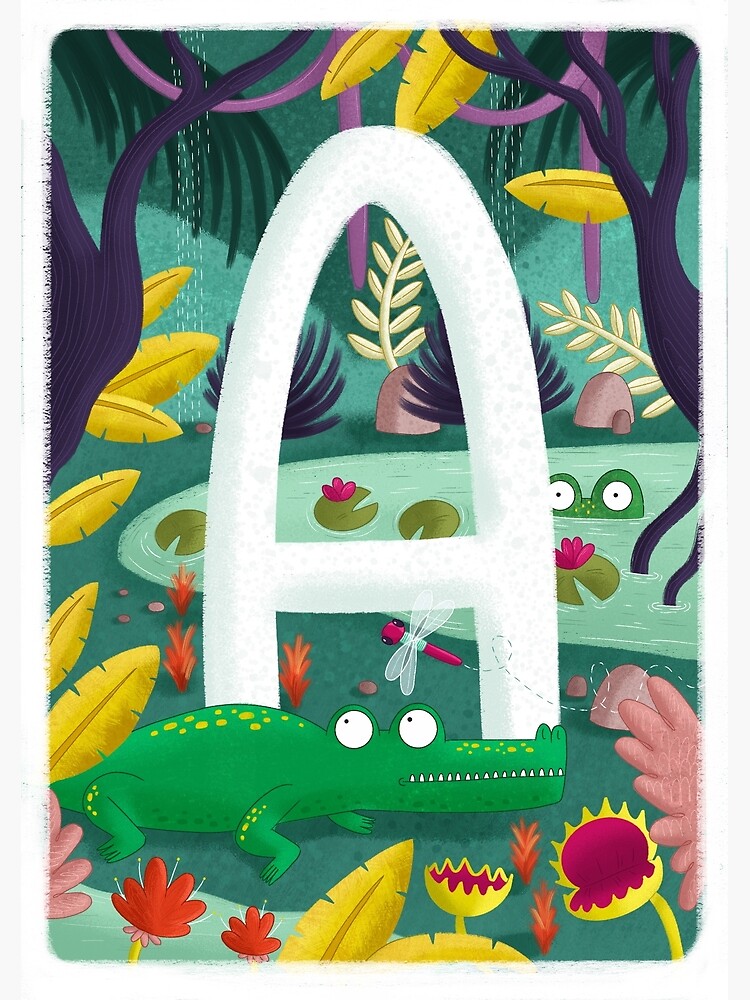 "Letter 'A' Alligator" Art Print by binny-boo | Redbubble