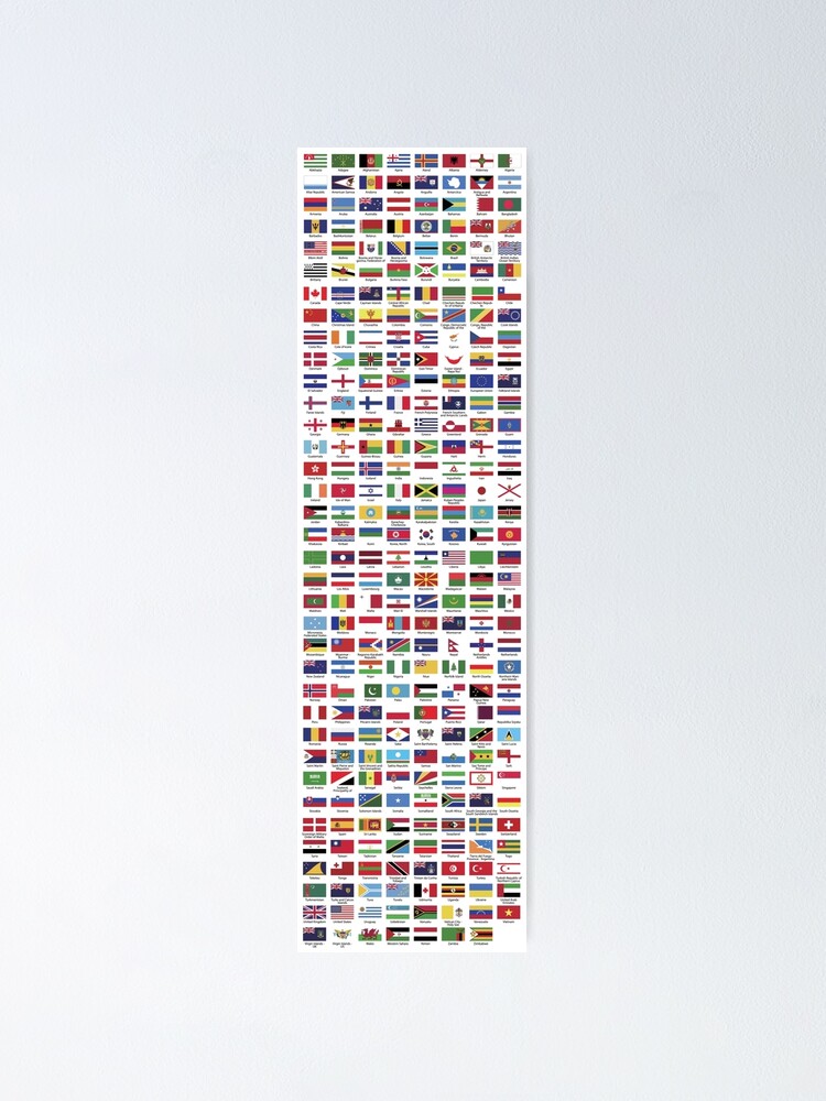 "World Flags with Country Names" Poster for Sale by DusicaP | Redbubble