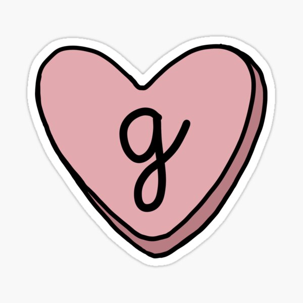 Pegatina «Letra G del alfabeto, Ilustración de diseño de corazón» de ...