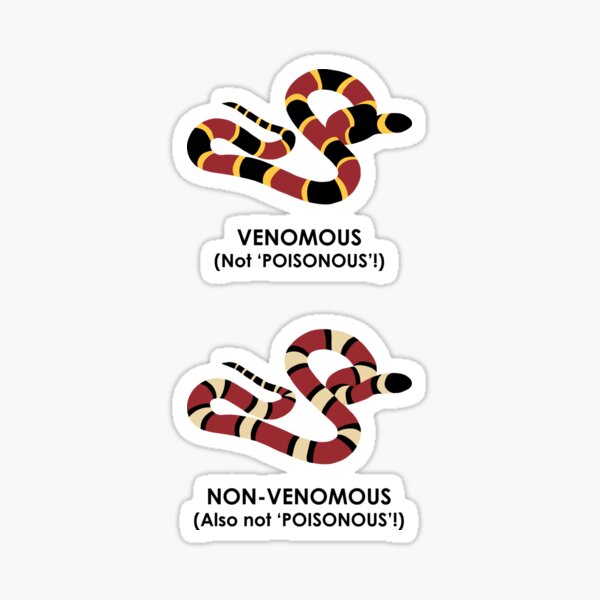 "Venomous not Poisonous - snakes" Sticker by GeoCreate | Redbubble