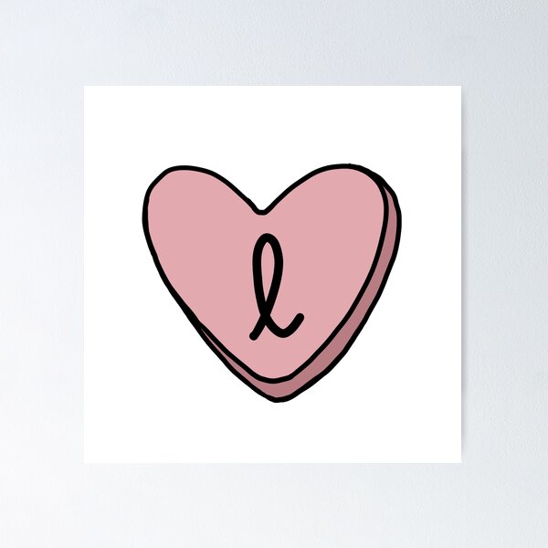 "Letter L From The Alphabet, Heart Design Illustration" Poster for Sale ...