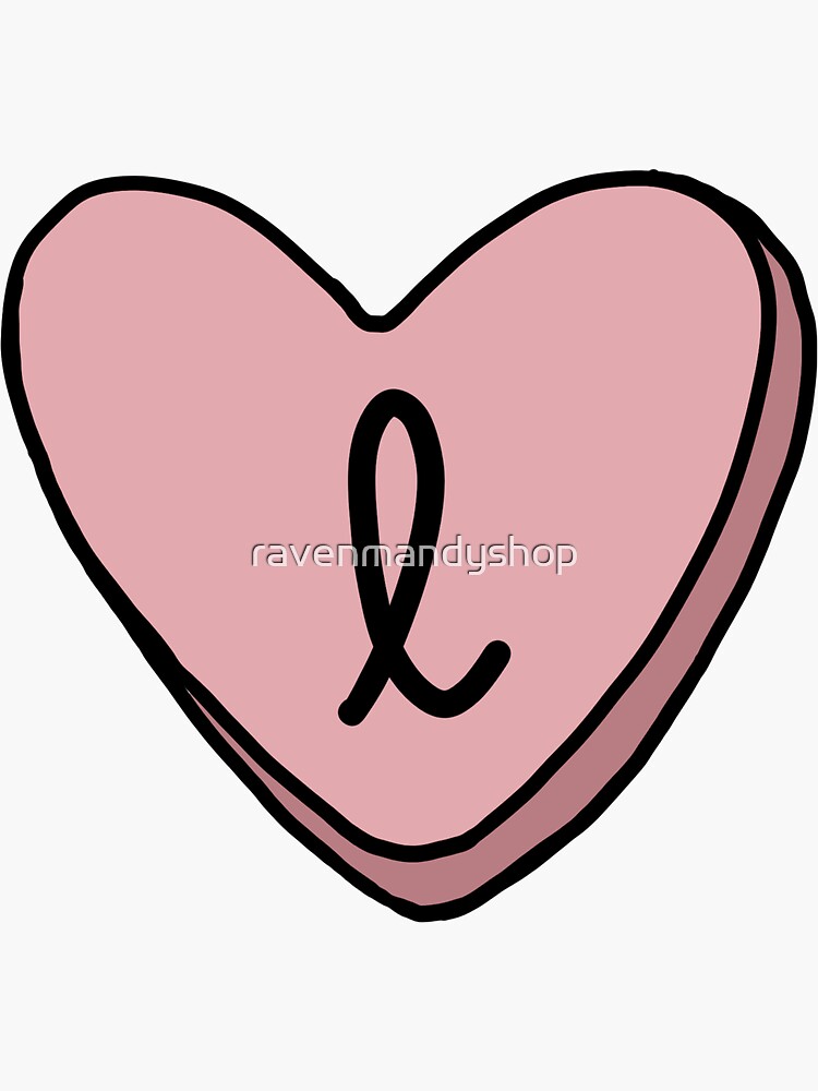 Pegatina «Letra L del alfabeto, Ilustración de diseño de corazón» de ...