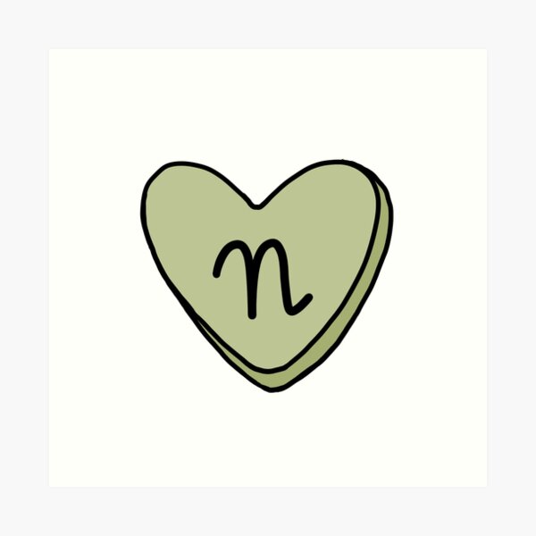 Lámina artística «Letra N del alfabeto, Ilustración de diseño de ...