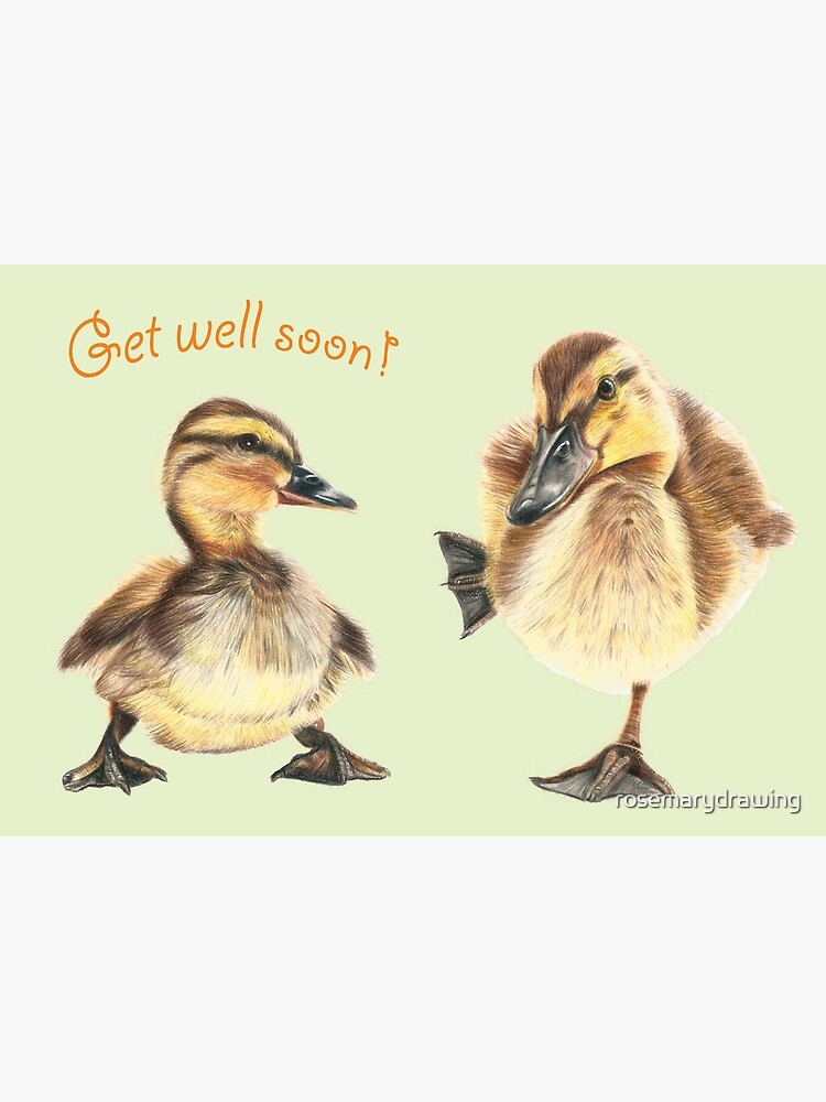 "Get well soon card with two little ducklings" Greeting Card for Sale ...