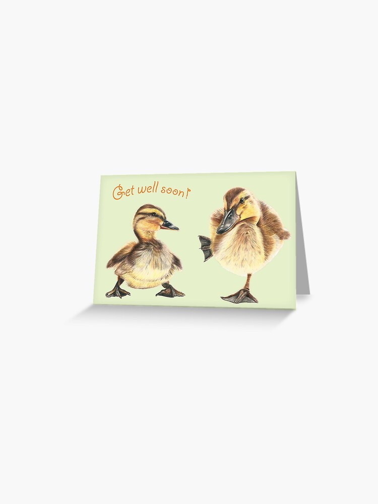 "Get well soon card with two little ducklings" Greeting Card for Sale ...