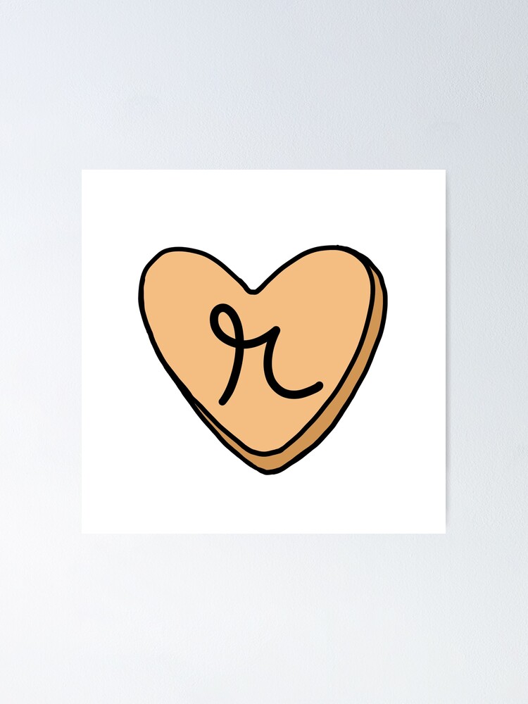 "Letter R From The Alphabet, Heart Design Illustration" Poster for Sale ...