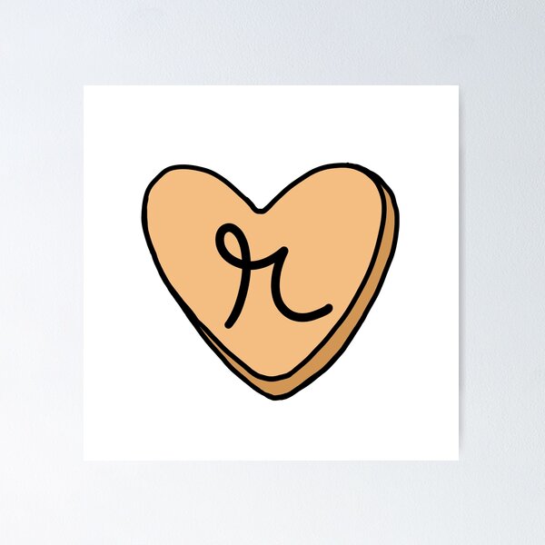 "Letter R From The Alphabet, Heart Design Illustration" Poster for Sale ...