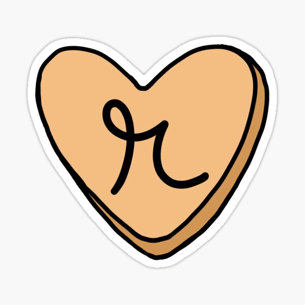 Pegatina «Letra R del alfabeto, Ilustración de diseño de corazón» de ...