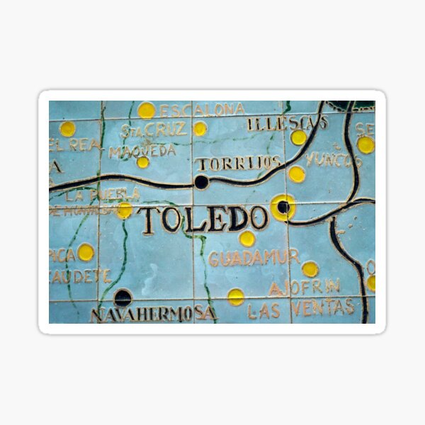 "TOLEDO CITY - MAP - MAP OF TOLEDO - TILED - ART- " Sticker for Sale by ...