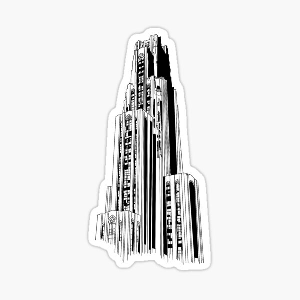 "Cathedral of Learning Sketch" Sticker for Sale by mikdesigns | Redbubble