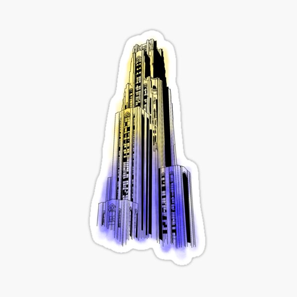 "Yellow and Blue Cathedral of Learning Sketch" Sticker for Sale by ...