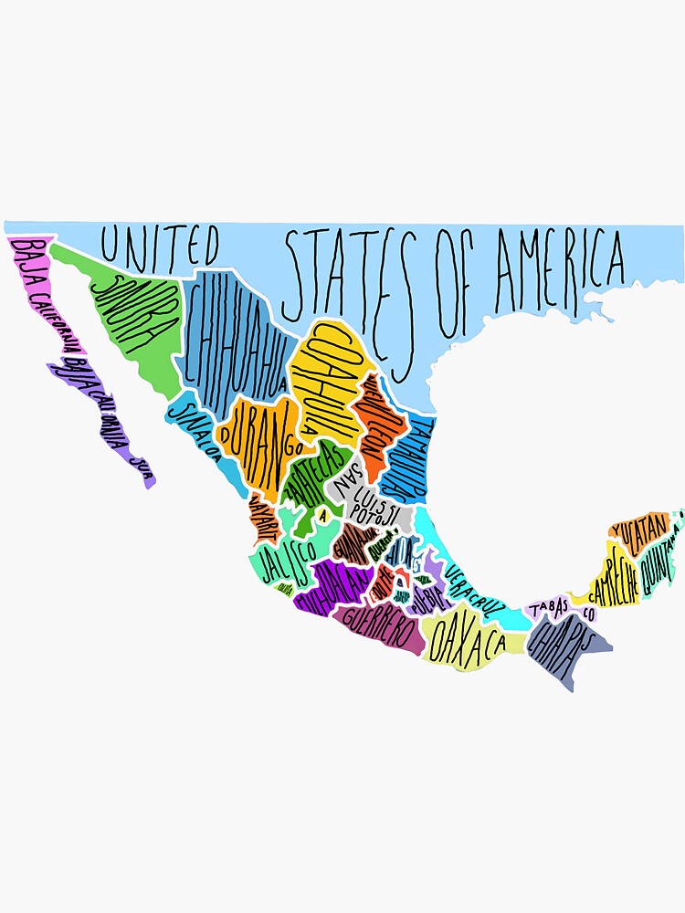 "Mexico Map" Sticker for Sale by ropedrazac | Redbubble