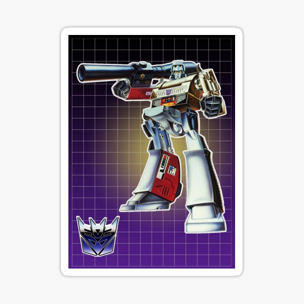"MEGATRON G1 BOX ART" Sticker by PIXLTEES | Redbubble